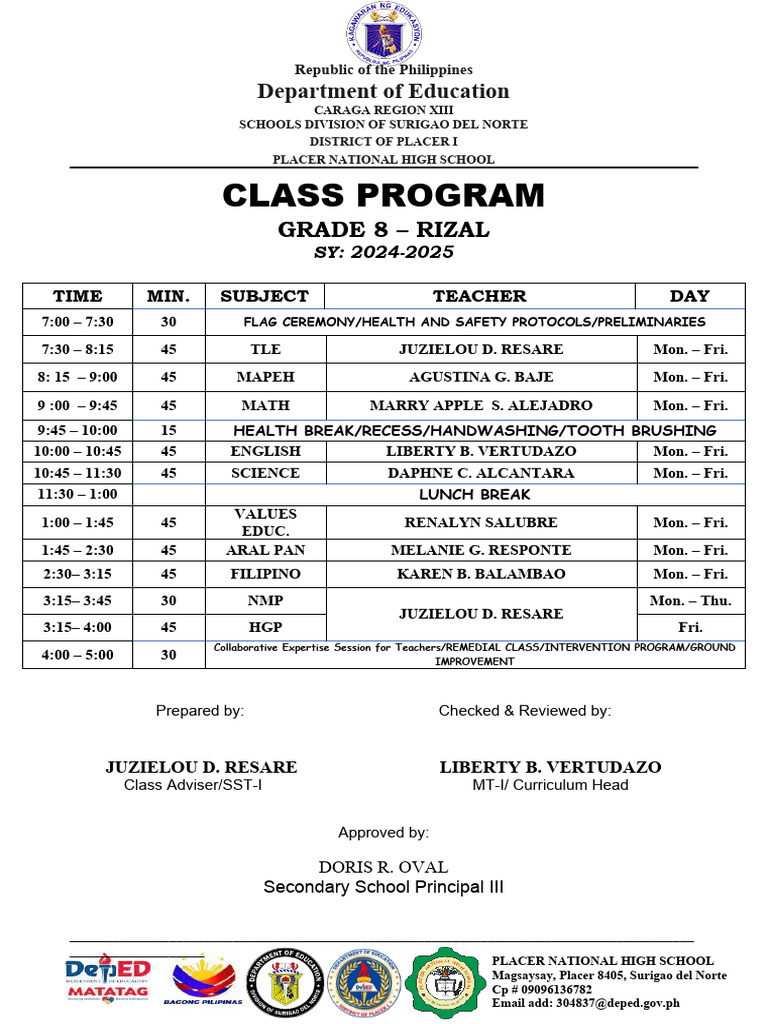 Class Program | PDF | Philippines