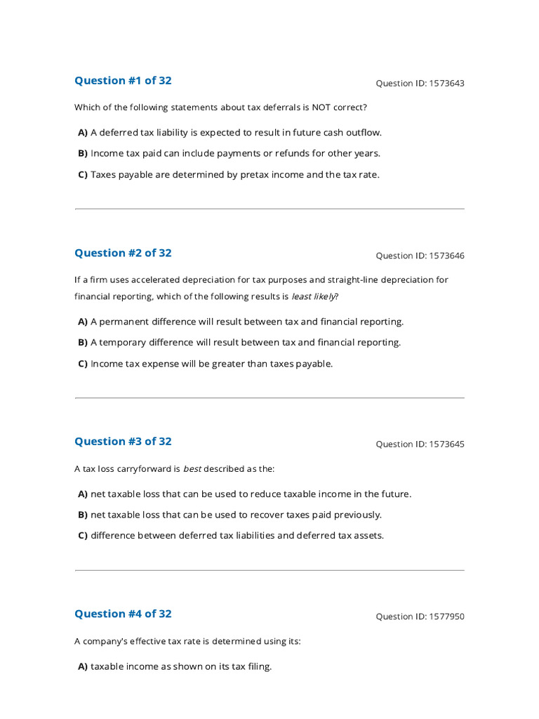 Reading 37 Analysis of Income Taxes | Download Free PDF | Deferred Tax ...