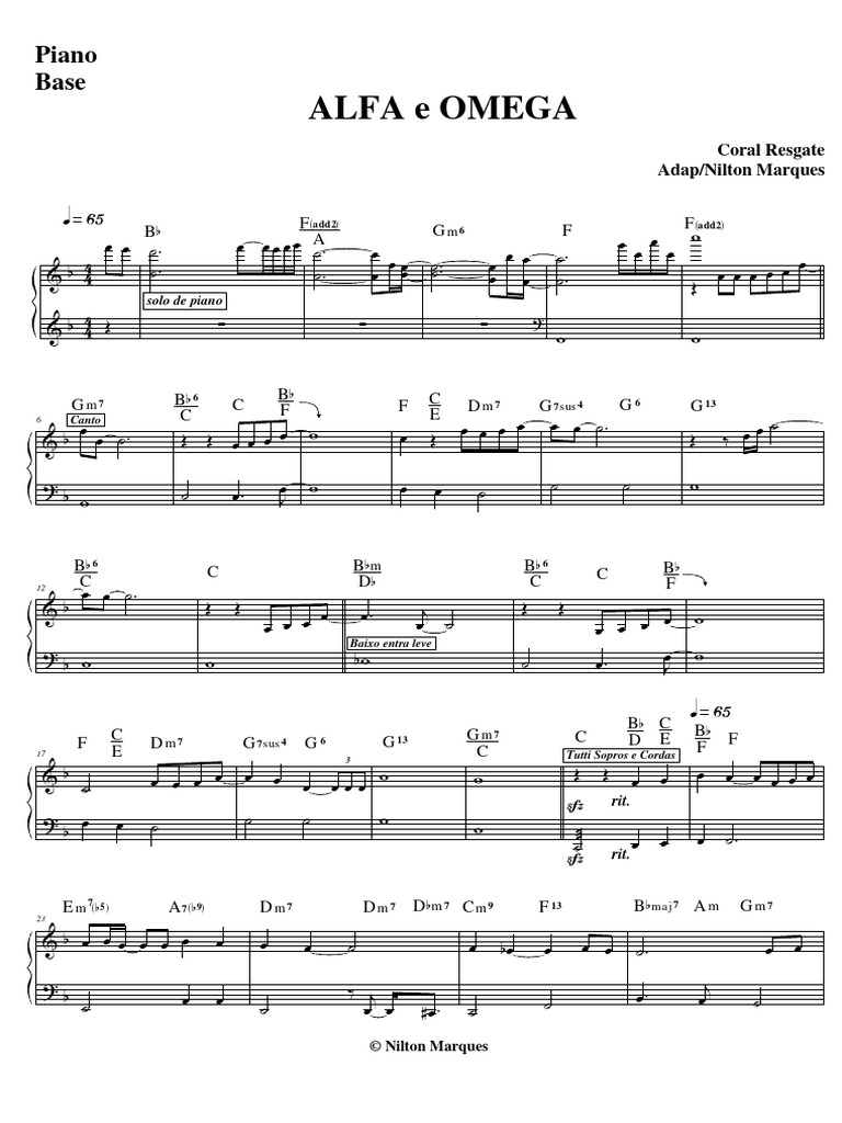 Finale 2008 - [Alfa e Omega (Coral Resgate) - Piano](1) | PDF