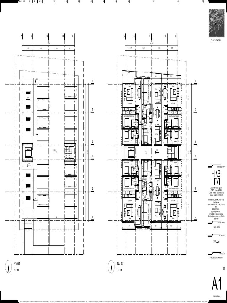 A1-Plantas Arq-Tulum V1 | PDF