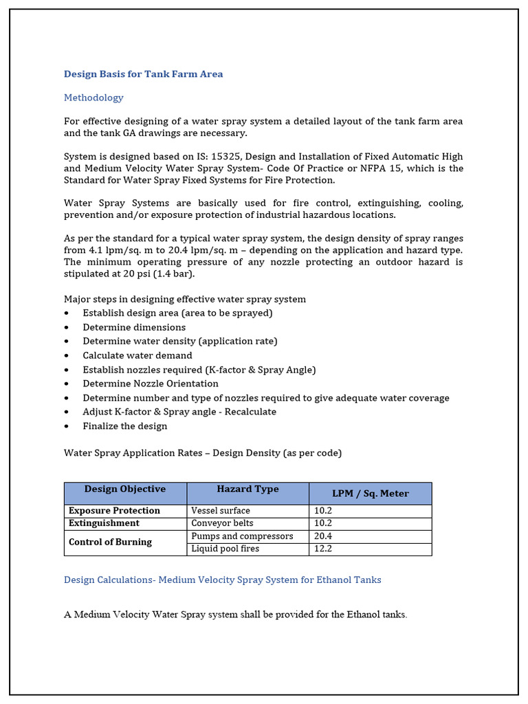 Water Spray System Design Guide | PDF | Fire Sprinkler System | Water