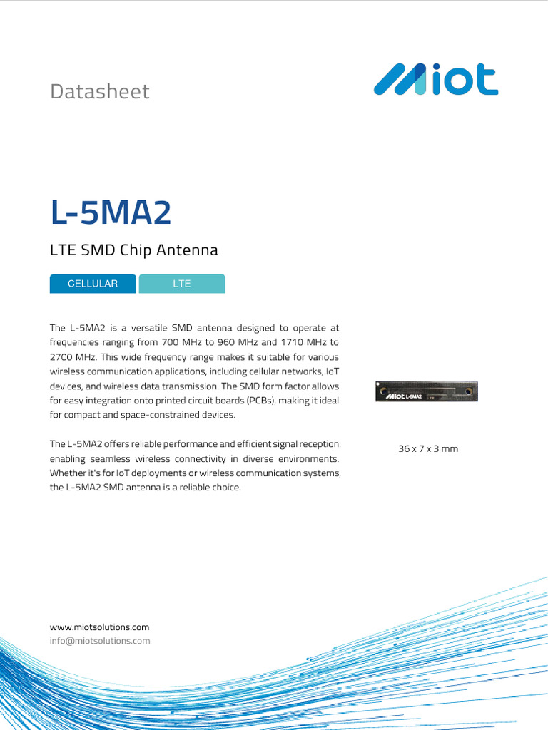 Datasheet: LTE SMD Chip Antenna | PDF | Cellular Network | Lte ...