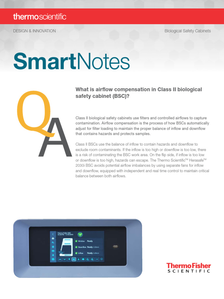 Airflow Compensation ClassII BSC SmartNote BSCSMARTFLOW EN | PDF ...