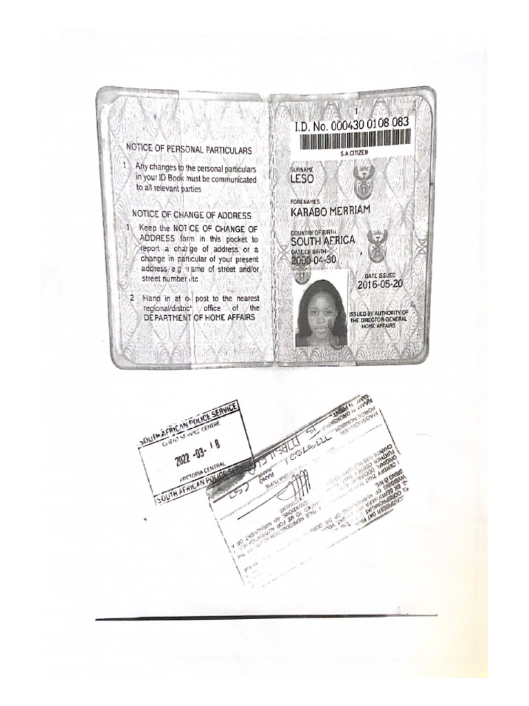 Notice of Personal Particulars | PDF