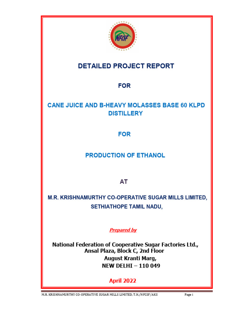 Development of Ethanol Plant Sethiathope MRK Final 08042022 | PDF ...