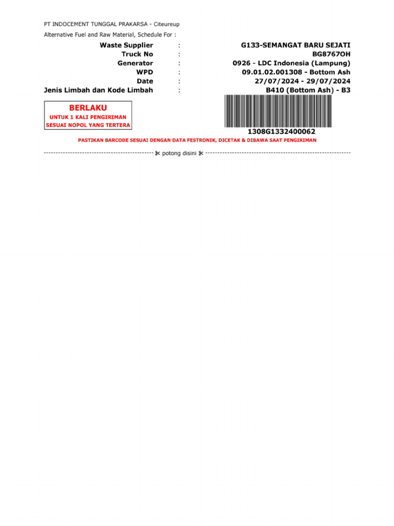 AFR Schedule Upload Barcode Print | PDF