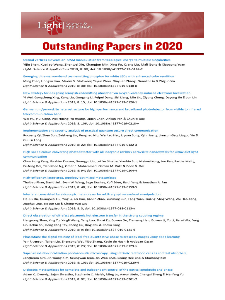LSA Website Outstanding Papers in 2020 | PDF