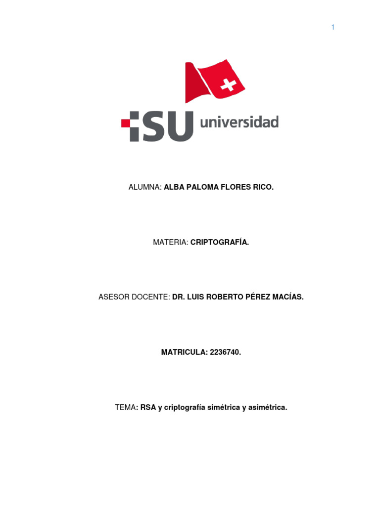 Comparativa de Criptografía RSA | PDF | Cifrado | Clave (criptografía)