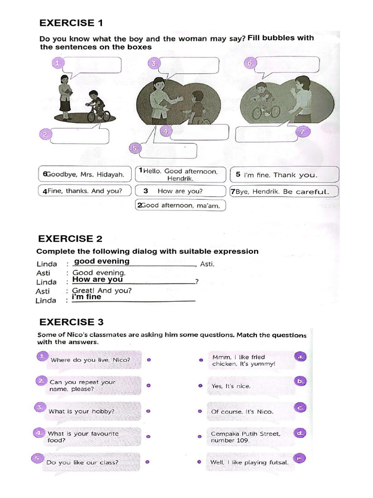 Greeting and Introduction Worksheet | PDF