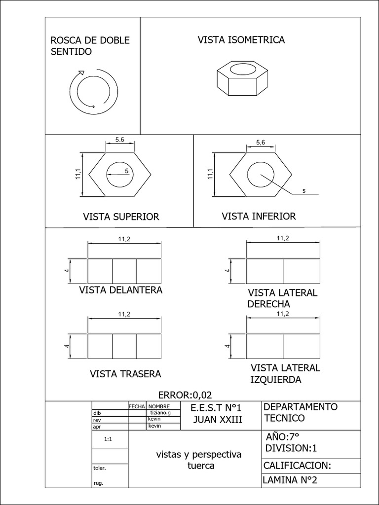 Plano Nº2 Tuerca | PDF