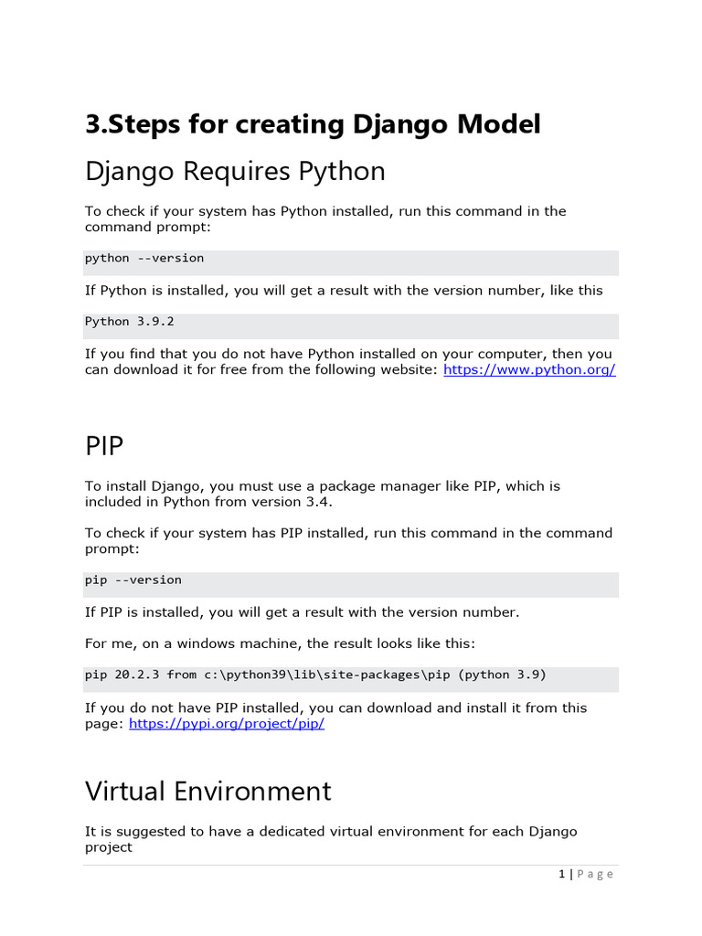 Django Setup Guide for Beginners | PDF | Computer File | Command Line Interface