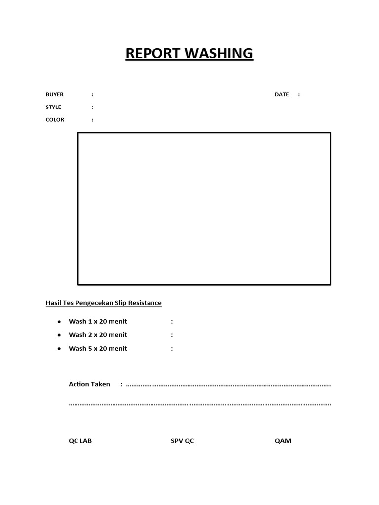 Report Washing Slip | PDF