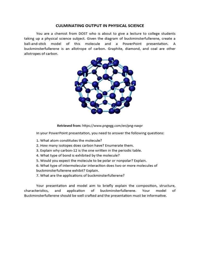 Culminating Output in Physical Science | PDF | Carbon | Molecules