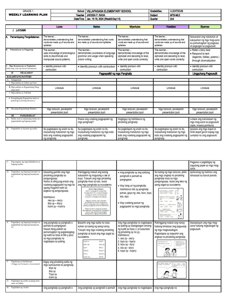 MTB Mle1 DLL Q2 Week 9 | PDF