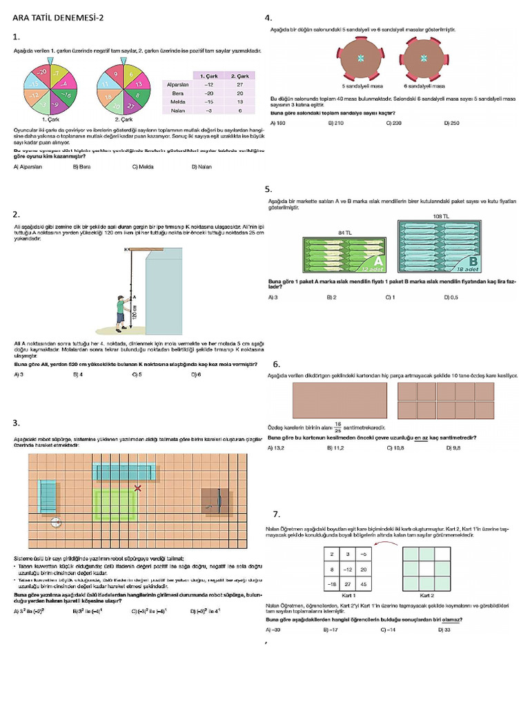 Ara Tati̇l Denemesi̇ - 2..... | PDF