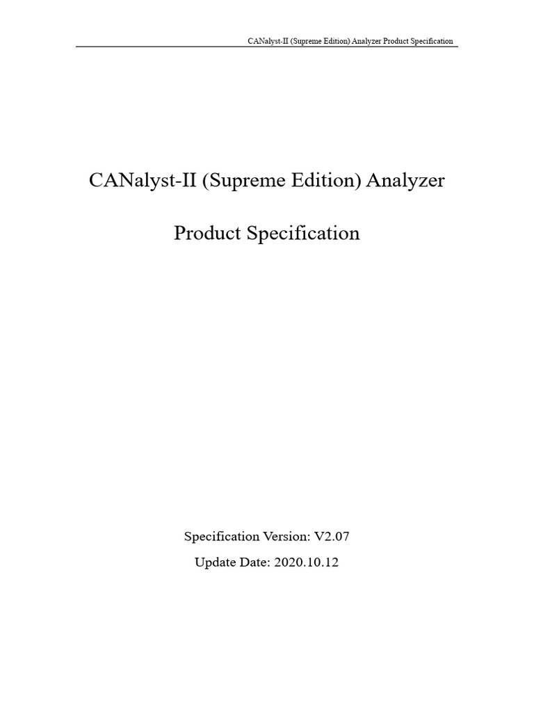 1、CANalyst-II (Supreme Edition) Product Specifications | PDF | Usb ...