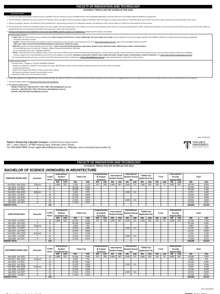 2024 Academic Fee Schedule & Payment Options | PDF | Payments | Cheque