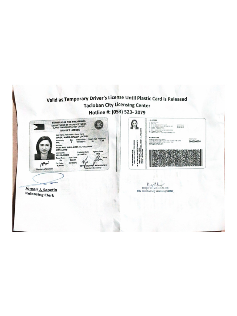 Valid As Temporary Driver's License Until Plastic Card Is Released | PDF