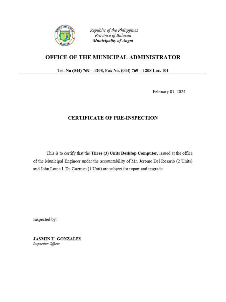 Three (3) Unit Desktop Computer Repair | PDF