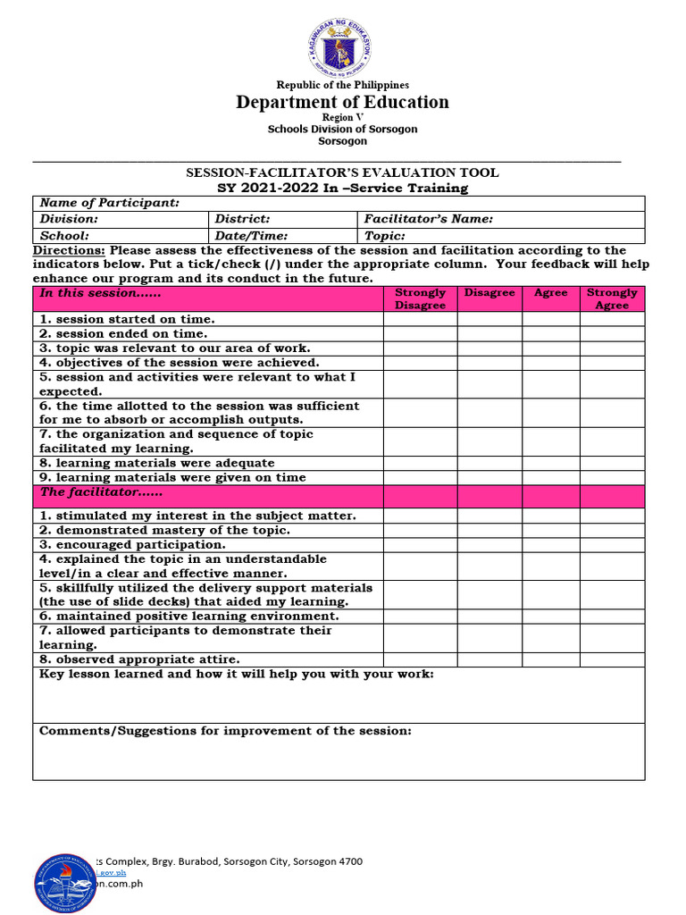 Qame Tools Inset 2022 | PDF | Learning | Program Evaluation