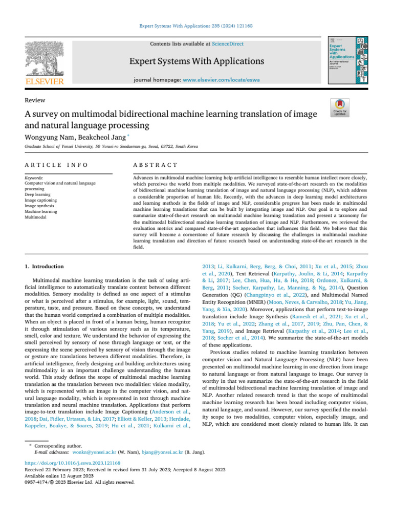 A Survey On Multimodal Bidirectional Machine Learning Translation of Image and Natural Language ...