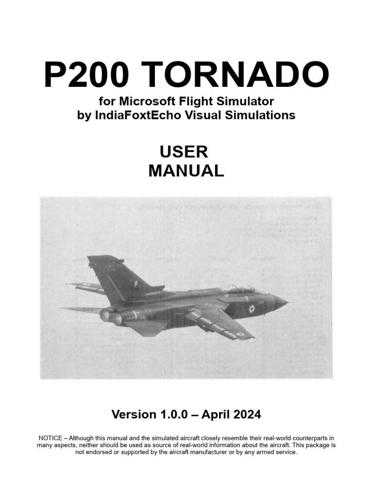 P200 Tornado: User Manual | PDF | Aviation
