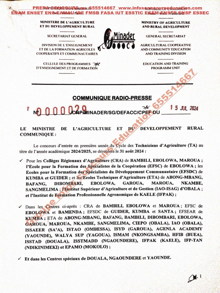 Concours Minader Ta 2024 | PDF