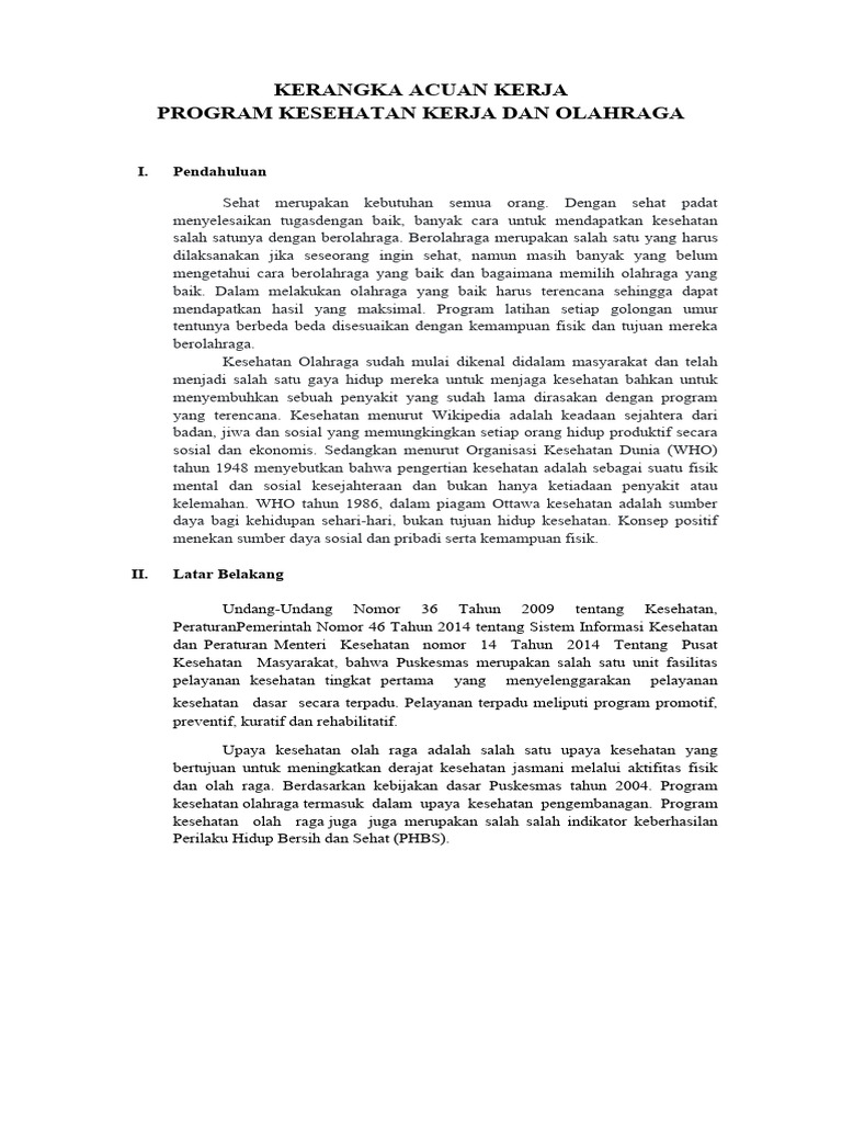 Program Kesehatan Kerja 2023 | PDF | Pengembangan Diri | Kesehatan Holistik