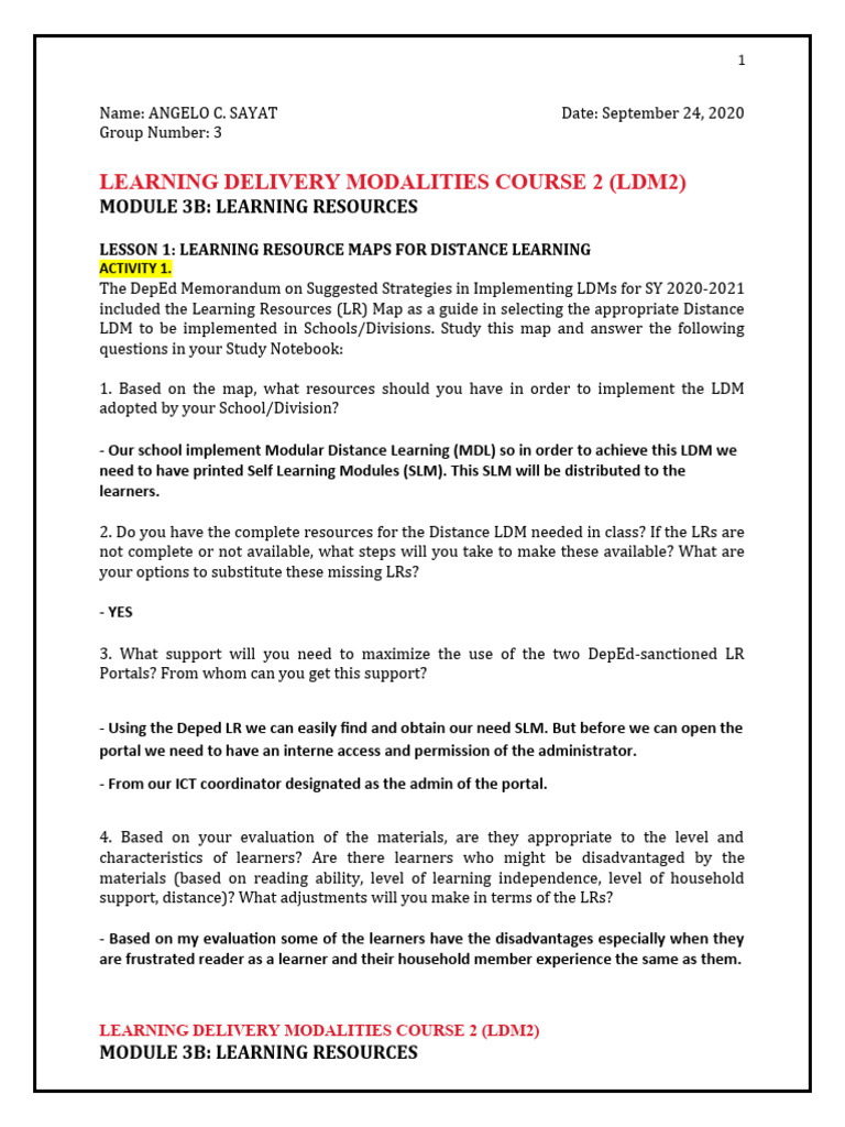 Module 3b | PDF | Educational Assessment | Learning