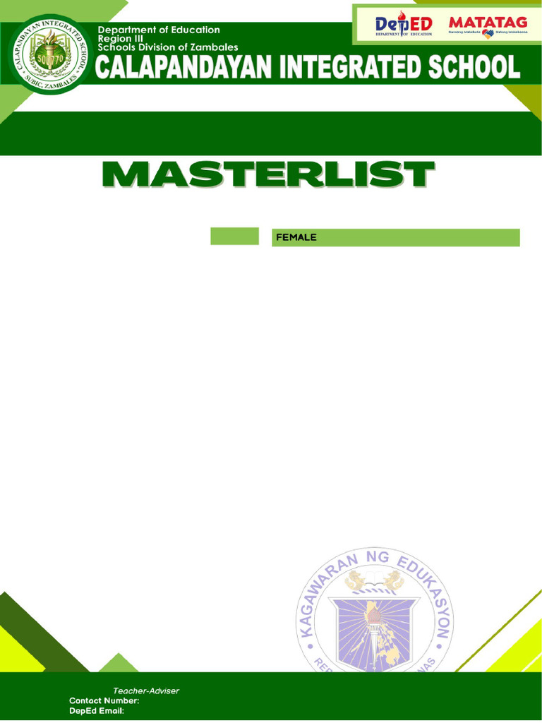 Masterlist Template | PDF