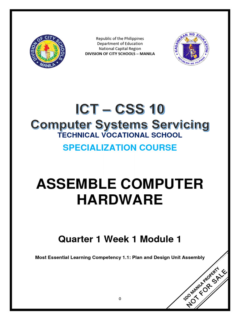 ICT-CSS-TVE 10 - Q1 - W1 - Mod1 | PDF | Personal Digital Assistant | Desktop Computer