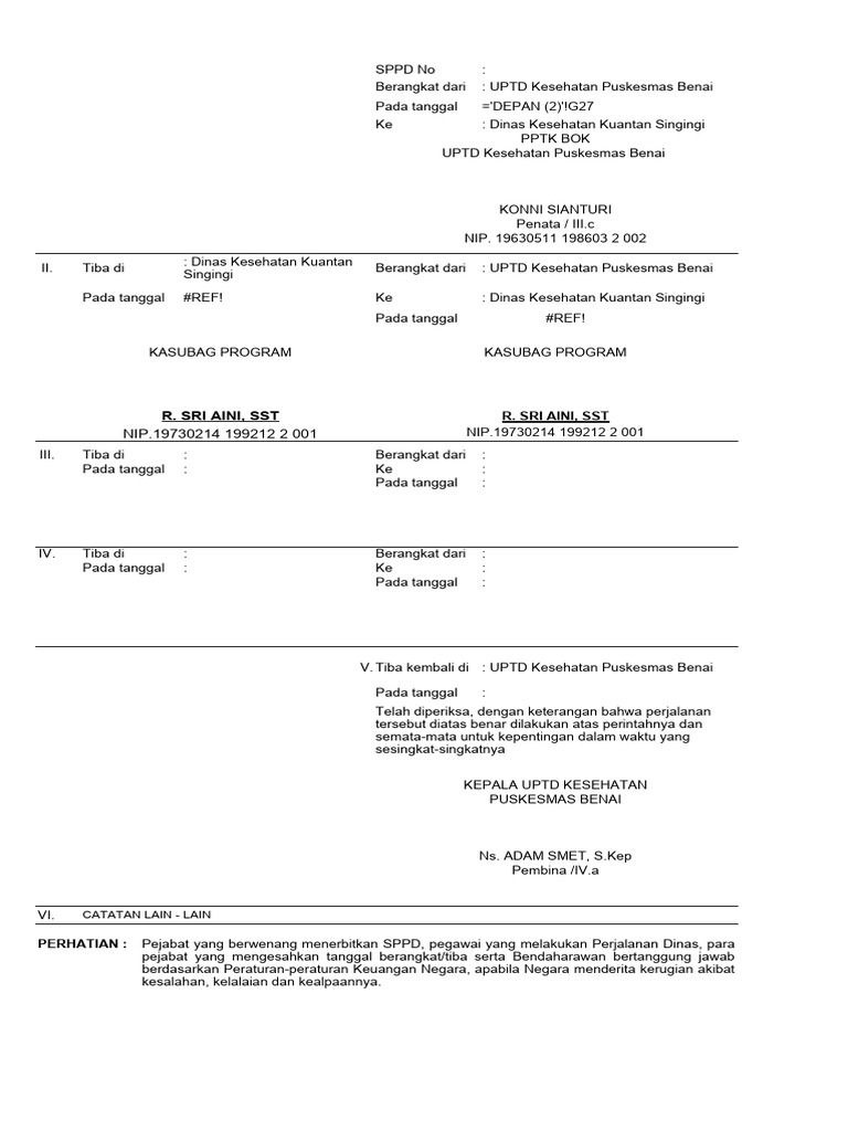 SPPD Kosong 2023 | PDF