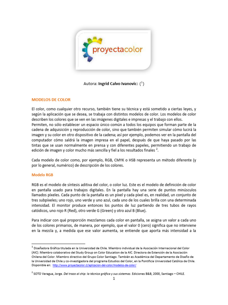 Modelos de Color: RGB, CMYK y HSB | PDF | Color | Cian