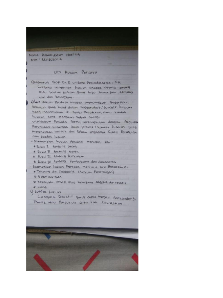 UTS Hukum Perdata - Ruwaidatun Nafi'ah (116) - HKI C | PDF