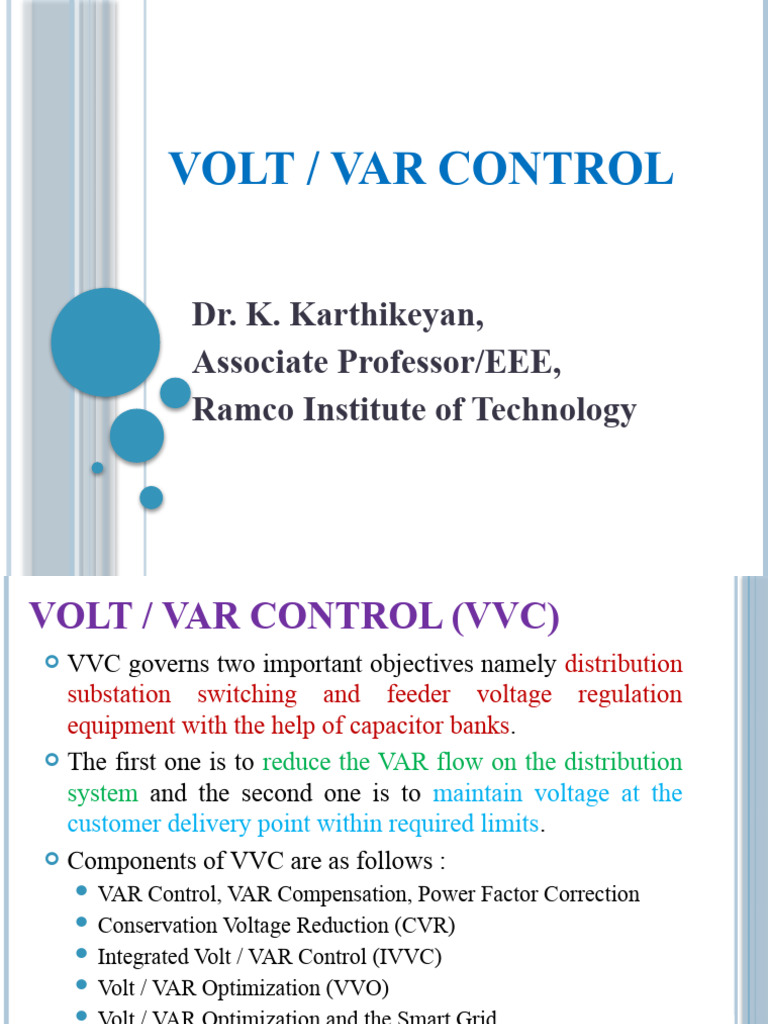 Unit Ii Volt Var Control Pdf Electric Power Distribution Electrical Substation