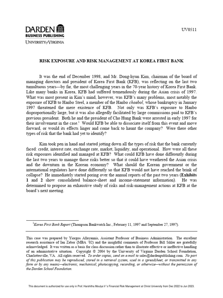 Korea First Bank | PDF | Banks | Finance & Money Management