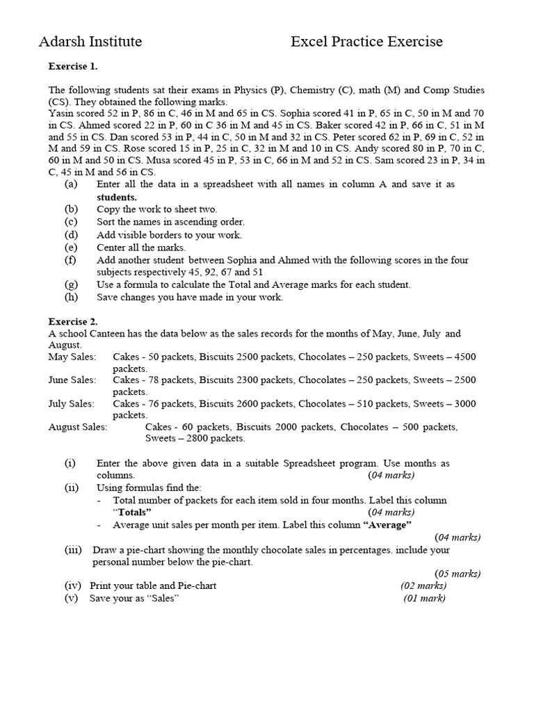Ms Excel Assignment | PDF | Spreadsheet | Microsoft Excel