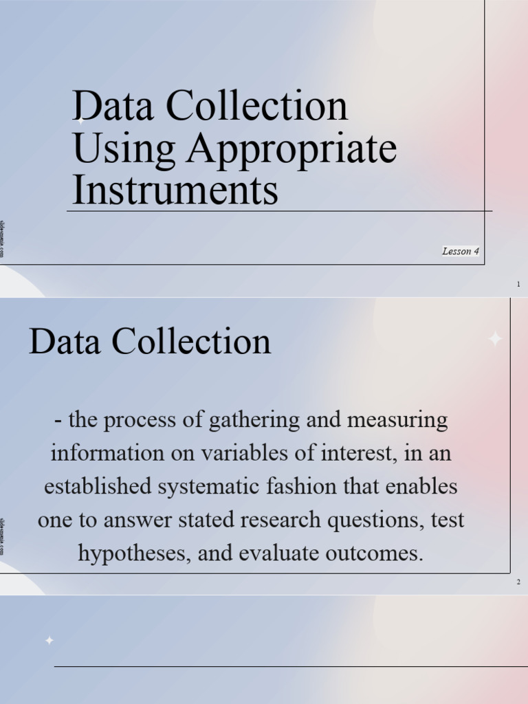 Data Collection Using Instruments | PDF | Questionnaire | Information