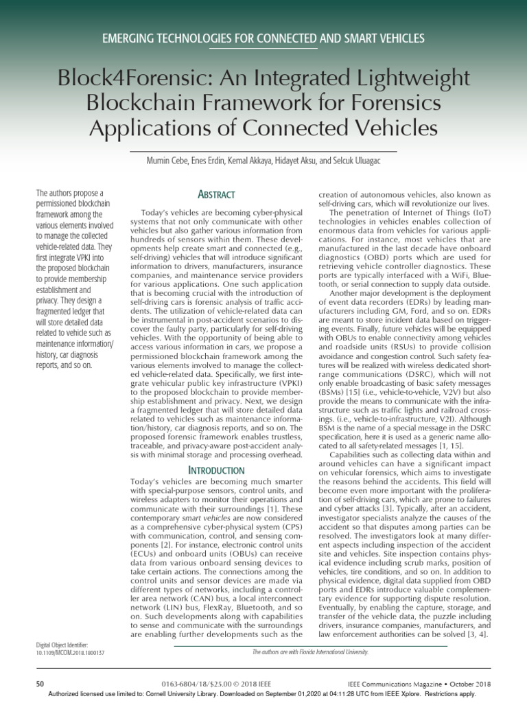 Block4Forensic An Integrated Lightweight Blockchain Framework For Forensics Applications of ...