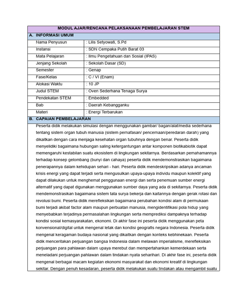 Modul Ajar Stem | PDF