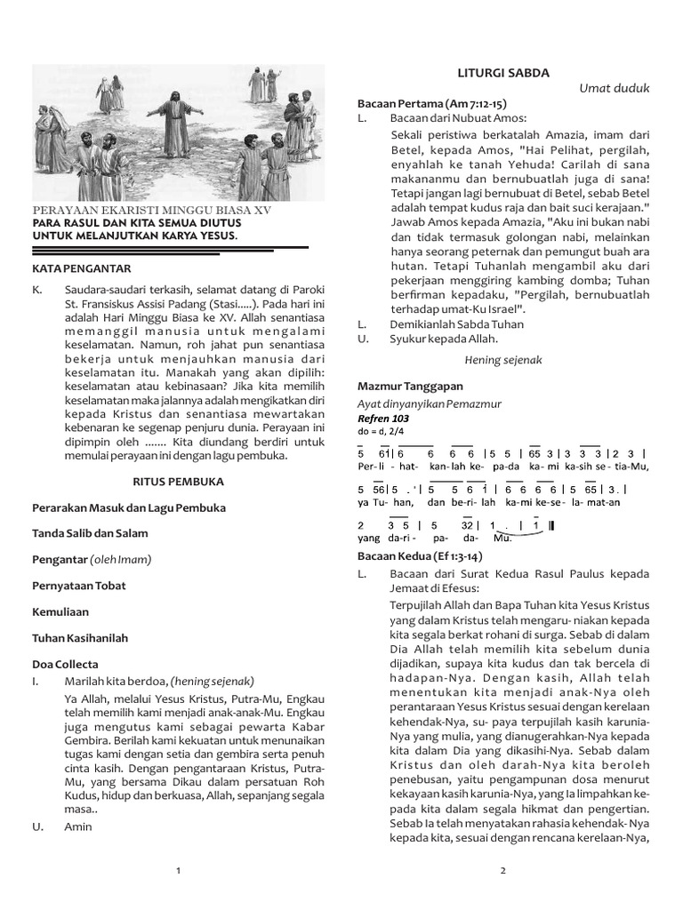Teks Misa Minggu Biasa XV | PDF