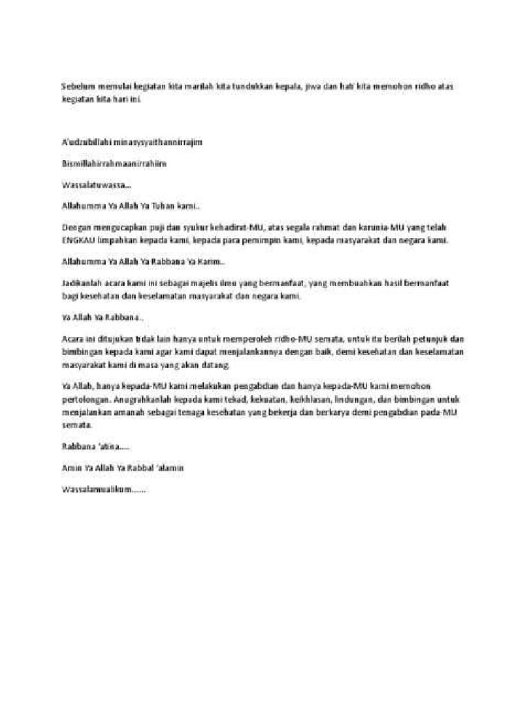 Doa Kegiatan Rapat | PDF