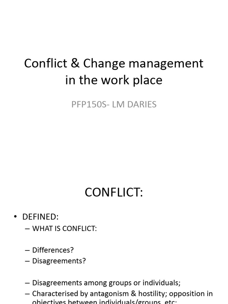 Conflict & Change Introduction1 | PDF