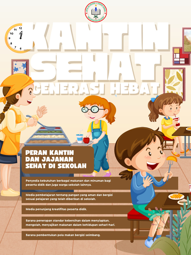 Poster Infografis Kantin Sehat Ilustratif Cokelat Dan Putih | PDF