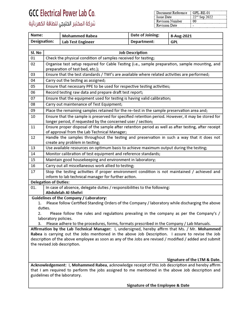 Document Reference GPL-RE-01 Issue Date 22 Sep 2022 Revision Number 00 ... Document Reference GPL-RE-01 Issue Date 22 Sep 2022 Revision Number 00 ...