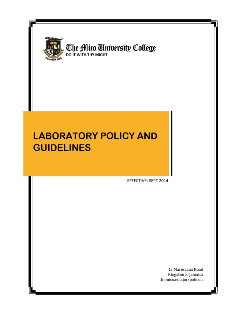 Mico University Laboratory Guidelines | PDF | Laboratories | High Voltage