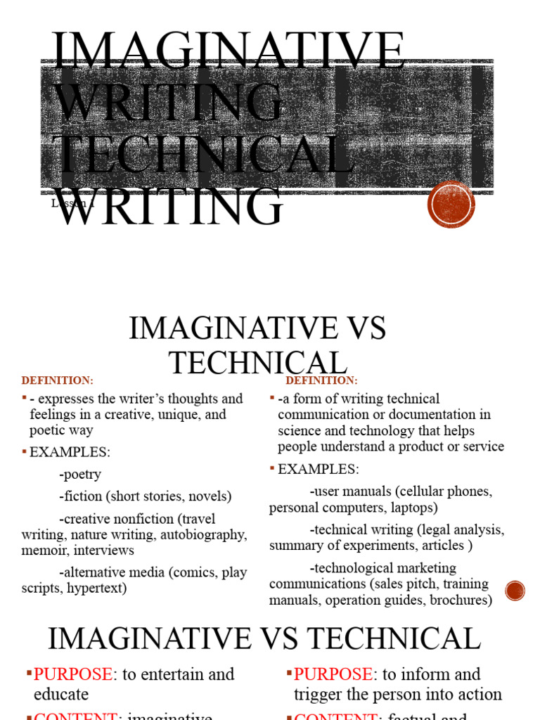 Imaginative vs Technical Writing Guide | PDF