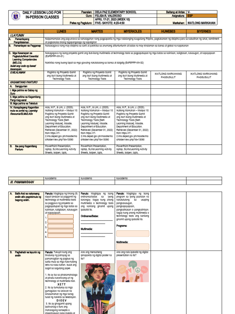 G5 Q3W10 DLL ESP (MELCs) | PDF