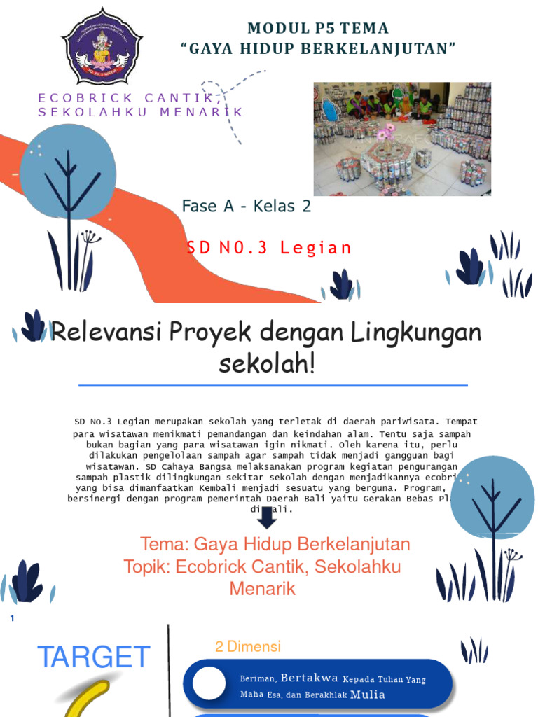 Modul Projek - ECOBRICK CANTIK, LINGKUNGANKU MENARIK - Fase A | PDF | Sains & Matematika
