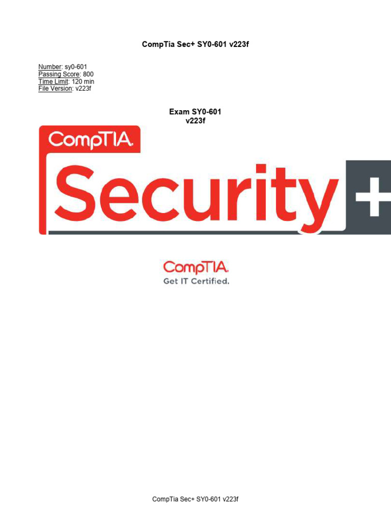 CompTia Sec+ SY0-601 v223f | PDF | Malware | Security